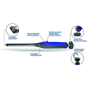 Astro Pneumatic Tool 65SL 650 Lumen Rechargeable LED Slim Light W/Top Flashlight
