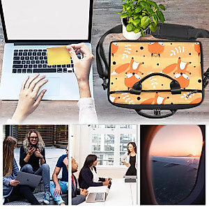 Princess Fox Laptop Computer Bag Waterproof Shoulder Messenger Bag 13-15 inch Durable Laptop Tote Bag with Shoulder Strap Handle Lightweight Crossbody Briefcase