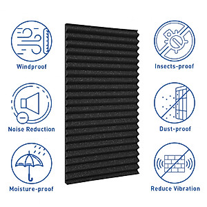 YoleShy Window Air Conditioner Side Panels Foam Panels for Window Air Conditioner, AC Units Window Kit 17 X 9 X 1 inch, Pack of 2, Black