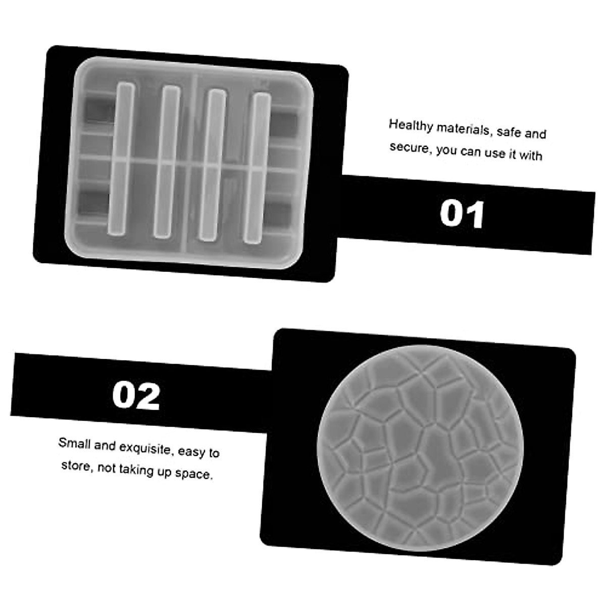 VILLCASE 1 Set Pallet Mold Circle Tray Resin Coasters Ashtray Mold Coaster Silicone Soap Molds Coaster Casting Silica Gel Resin Coaster Mold Coaster Holder Mold Cup Pad Making Tools Car Mat