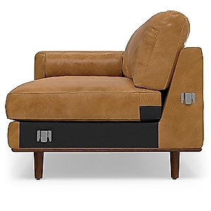 SIMPLIHOME Morrison Right Sectional Sofa in Full-Grain Genuine Leather, Sienna, 102-inches Wide, L-Shaped Leather Couch with Right Chaise for the Living Room and Family Room