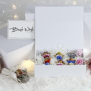 MOZRRO Gift Box with Lids, 9.85 x 5.95 x 3.15 In Magnetic Closure Collapsible Gift Boxes for Gift Packaging, Gift Box for Christmas,Mothers Day,Fathers Day,Graduations,Weddings,Birthdays Gifts