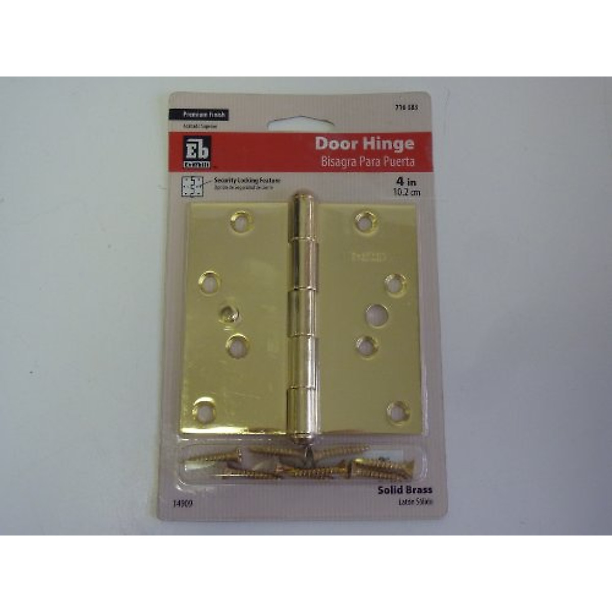 Everbilt 4 in. Solid Brass Square Corner Security Door Hinge 14909