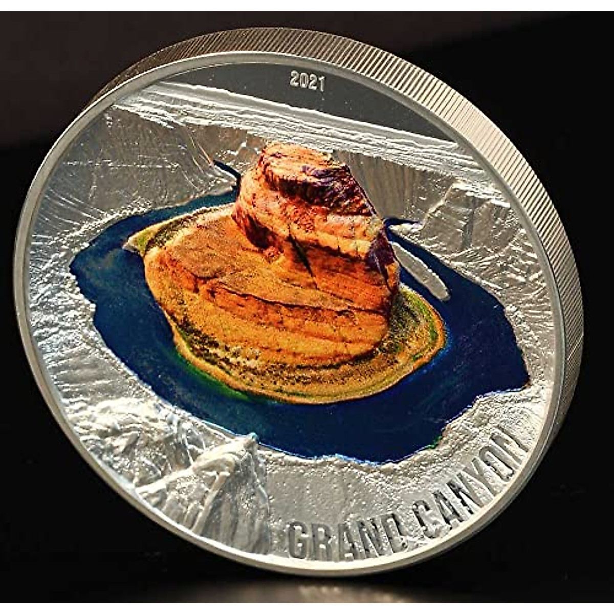 2021 DE 7 Natural Wonders PowerCoin Grand Canyon 3 Oz Silver Coin 20$ Palau 2021 Proof