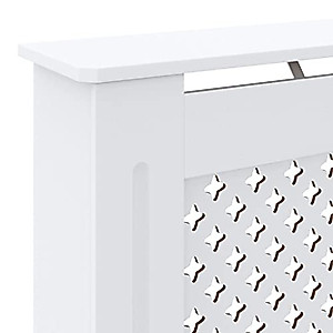 vidaXL MDF Radiator Cover Garden Outdoor Home Indoor Living Room Household Appliance Heating Radiator Cover Heater Shelf Cabinet Black 30.7"