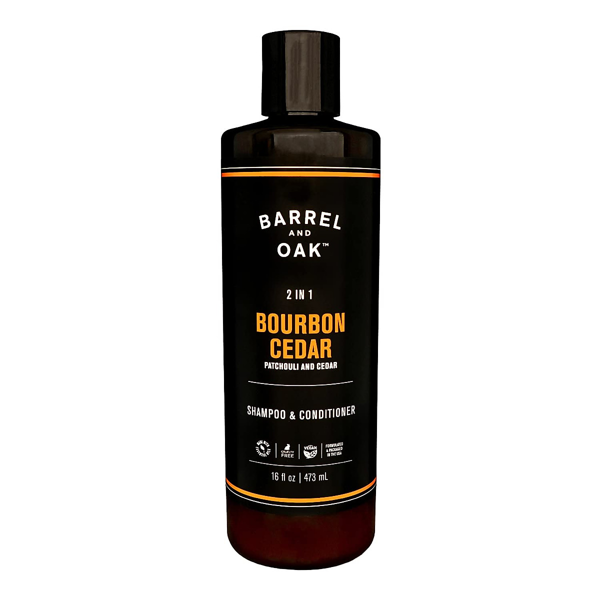 Barrel and Oak - 2-in-1 Shampoo & Conditioner, Men's Shampoo & Conditioner Set, Hair Care for Men, Cleanses Hair & Scalp, Natural Moisturizer, Essential Oil-Based Scent, Vegan (Bourbon Cedar, 16 oz)