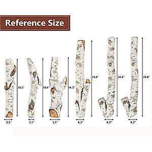QuliMetal Gas Fireplace Logs Set, Ceramic White Birch Wood Logs for Indoor Inserts,Outdoor Firebowl,Fire Pits, Vented, Propane, Gel, Ethanol, Electric, Realistic Fireplace Decoration, 6 Pcs