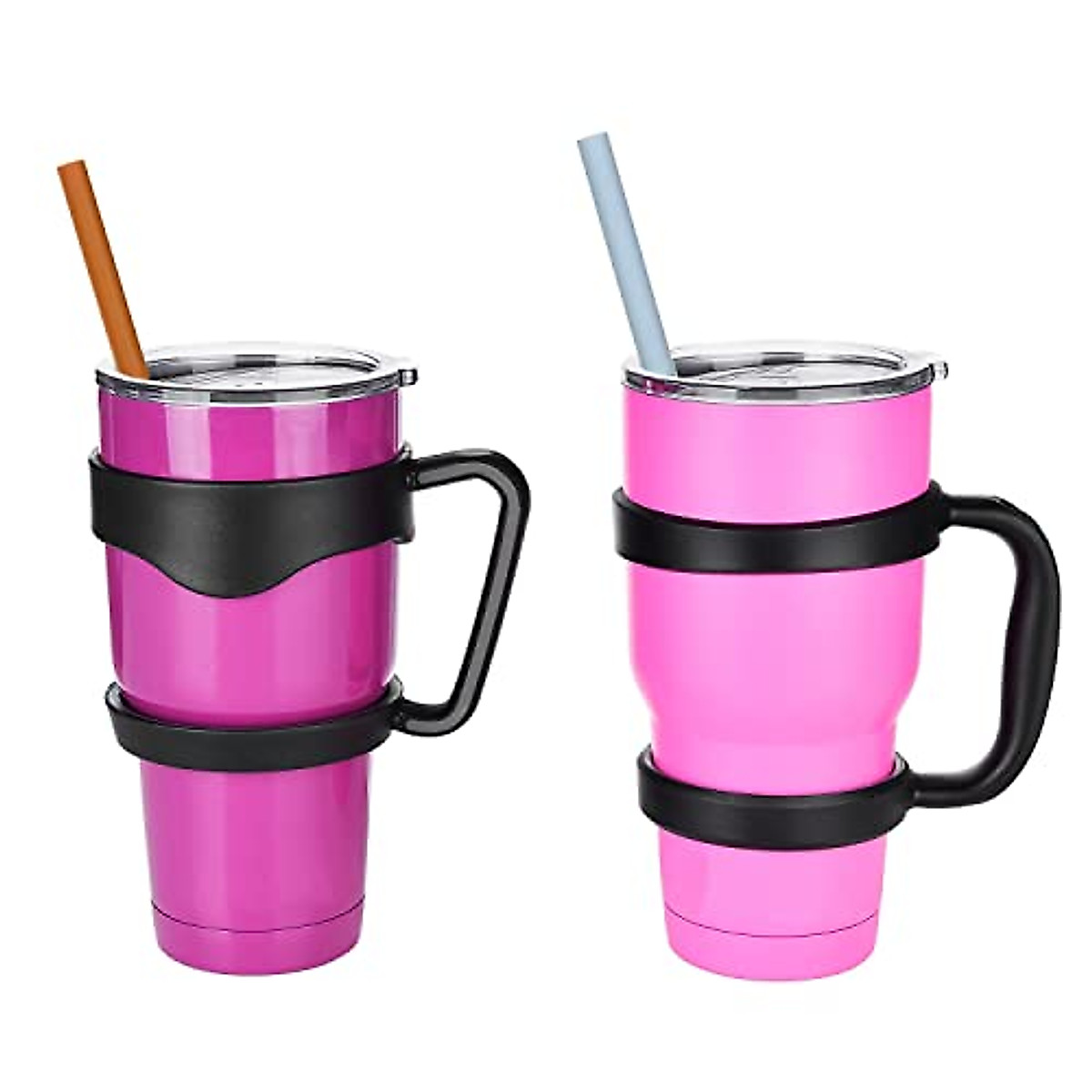 ALINK 8-Pack Reusable Silicone Straws - Long Flexible Rubber Silicone Drinking Straws for RTIC/Yeti 30 oz Tumblers, Jars, with 2 Cleaning Brush