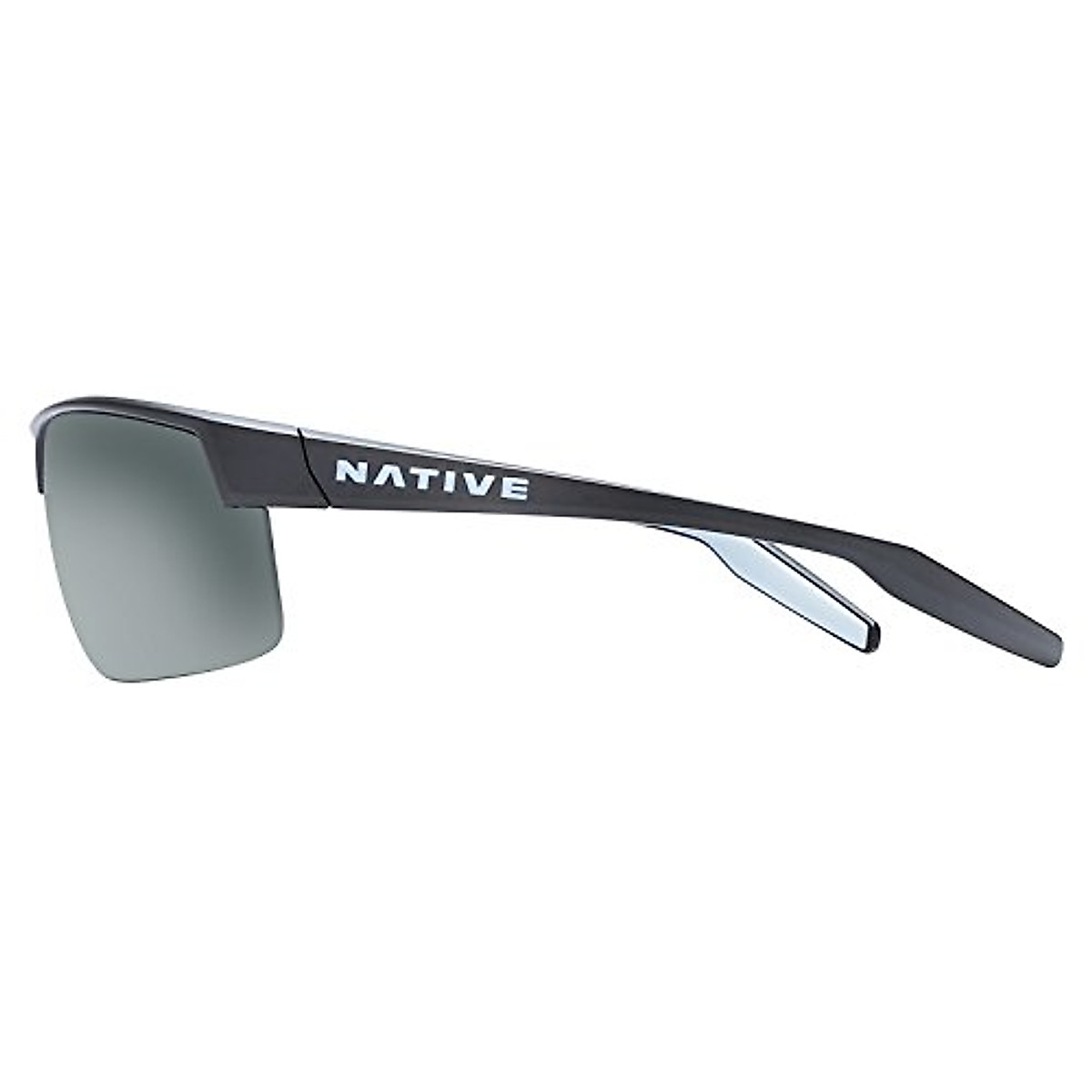 Native Eyewear Hardtop Ultra XP Polarized Rectangular Sunglasses, Matte Black/Grey, 71 mm