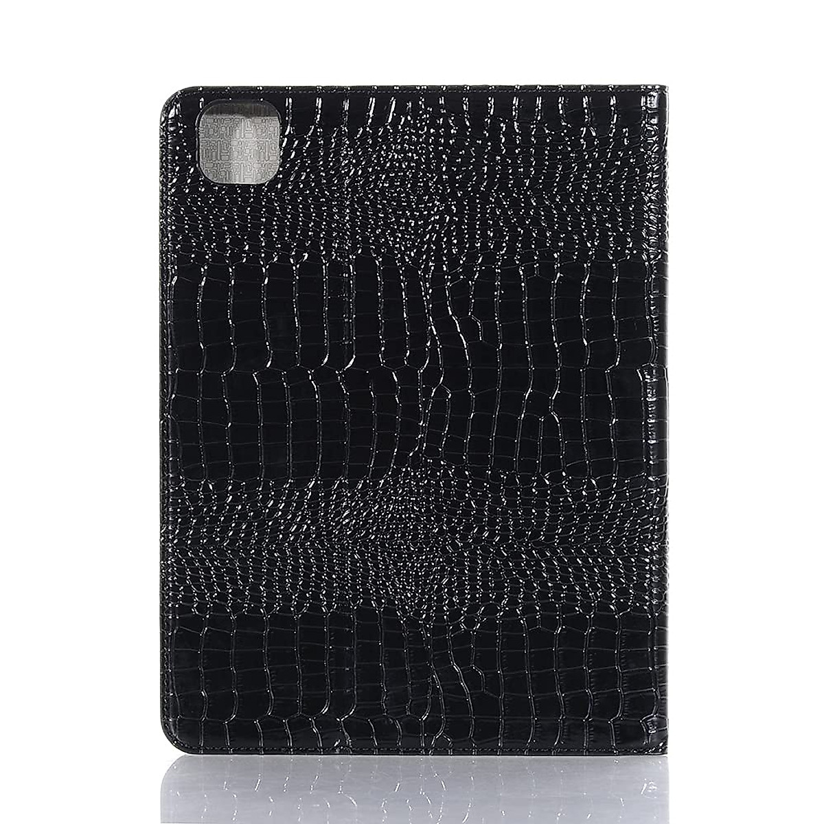 iPad Air-6 (13'') Case, iPad Pro-3 4 5 6 (12.9'') Case for Women, DMaos Crocodile Synthetic Leather Stand Folio Smart Cover with Pen Holder, Auto Sleep/Wake - Black