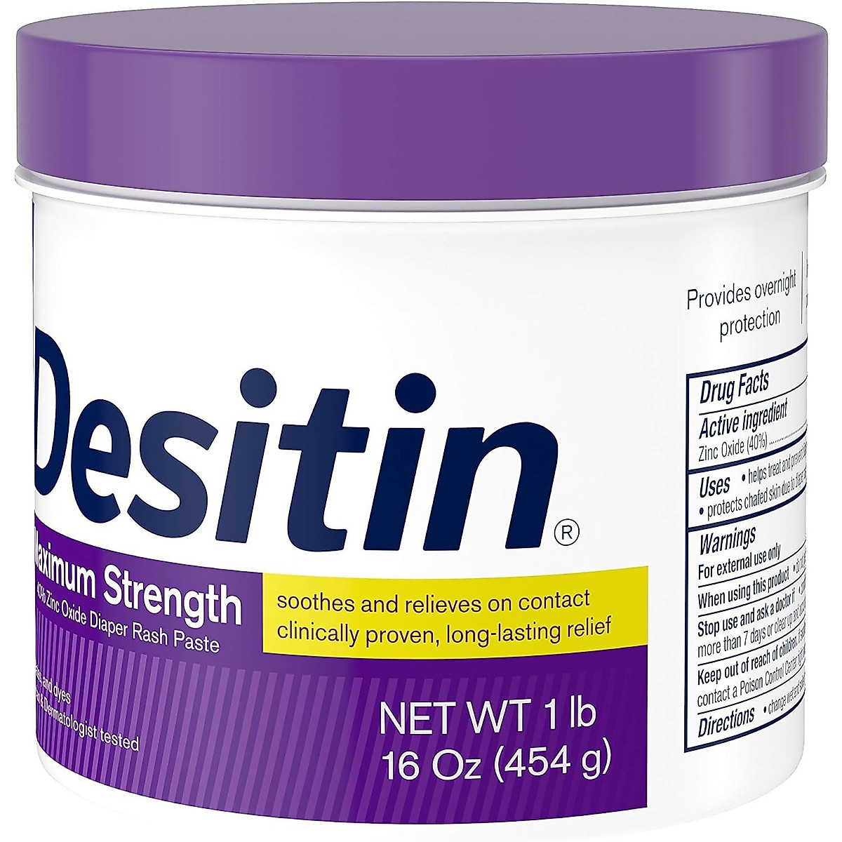 Desitin Maximum Strength Baby Diaper Rash Cream with 40% Zinc Oxide for diaper rash Relief & Prevention, 16 oz