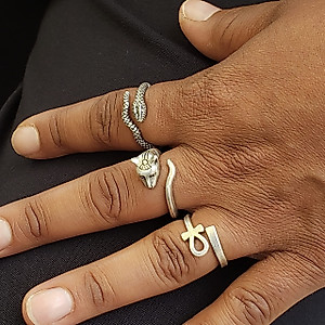 MUSEUM REPRODUCTIONS Egyptian Ankh Ring - Silver Finish - Adjustable