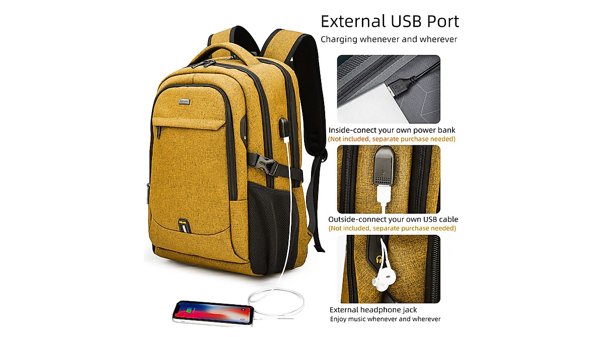 DUSLANG 17 Inch Water Resistant Laptop Backpack