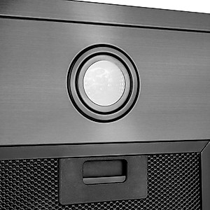 AKDY 30 in. 343 CFM Convertible T-Shape Wall Mount Black Stainless Steel Kitchen Range Hood with Touch Panel and Carbon Filters