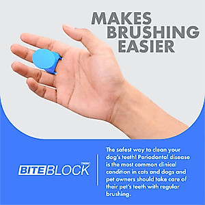 Dog Toothbrush and Bite Block Assistant (Protects Hand and Fingers) Combo Pack by Paw Ready for Puppies' Dogs and Cats Medium Size for use with Pets Between 15-85 lbs. (7-38.5 Kg).