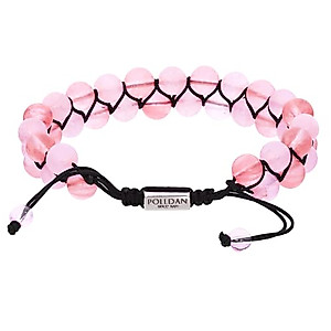 POLLDAN® Rose Quartz Bracelet | 8,5 mm Rose Quartz Crystals AAA Grade | Amethyst Gemstone Beaded Bracelets for Women | Rose Quartz Bracelets For Women