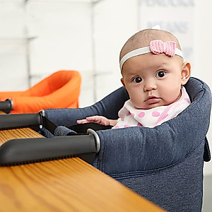 Updated Hook On High Chair, Hoomall Fast Table Chair, High Load Design Clip on High Chair, Fold-Flat Storage Portable Attachable Table Removable Seat Convenient for Home and Travel Navy