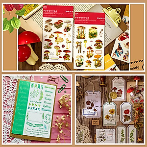 Rub on Transfers for Crafts, 16Sheets Mushroom Rub on Transfer Stickers Rub on Stickers Transfer Stickers Rub on Transfer Rub on Transfer Paper Rub on Decals Transfers for Crafts for Scrapbook DIY