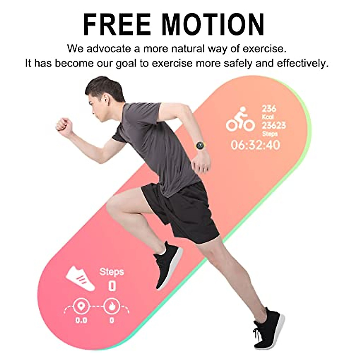 Dyegold Multifunctional Bluetooth Smart Watch with Sleep Fitness,IP65 Waterproof, Message Notification,Heart Rate,Blood Pressure Monitoring,Plug-in Charging 1.44" Full Screen for iOS & Android (Gray)