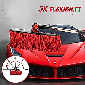 Car Duster Exterior Scratch Free,Soft Car Brush Kit for Car,Truck,SUV,RV and Motorcycle,Wax Cotton Hair,Car Dusters With Extendable Handle,Duster for car Cleaning,Dust Pollen Removing,No Lint…