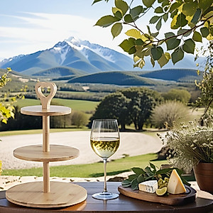 Fall Tiered Tray Stand, Cupcake Stand 3 Tier Serving Platters and Trays, Desert Display w/Cute Heart Topper, for Catering Supplies, Seasonal Fall Decor, Housewarming, Birthday, Wedding, Party