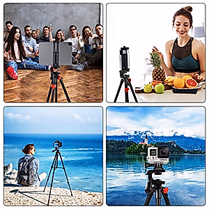 Tablet Tripod 53 inch iPad Tripod Aluminum Smartphone Tripod for iPhone iPad Pro Camera Mobile Phone Lightweight Travel Selfie Stand Tripod Black