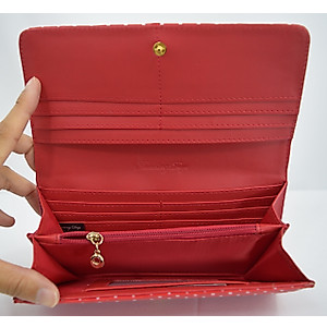 Dancing Days Lolita Swallow Tattoo Girl Polka Dot Embroidery Wallet (Red)