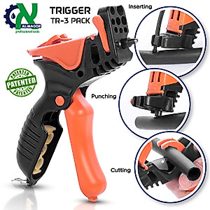 AL-MAGOR Trigger TR-3, 3 in 1 Garden Drip Irrigation Hole Punch Tool Multitask Punching Cutting Inserting Drip Irrigation Tool, 3mm Punch Tip, Blade for Cutting, Insertion Tool for Dripper 350030-P