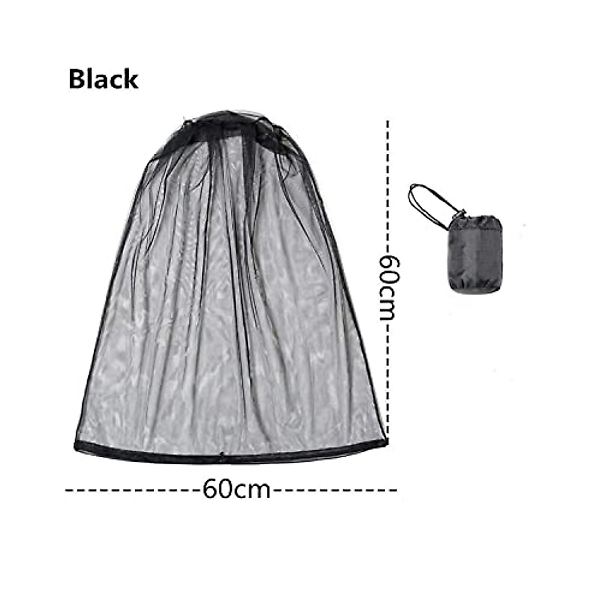 Mosquito Net Mosquito Insect Head Face Protect Watshi Mosquito Mesh Net Leg Mosquito Pants and Head Net for Protection Outdoor Fishing Hiking Camping（2pcs） (Black)