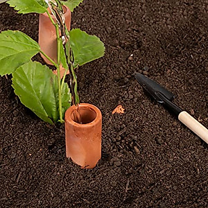 YUESHICO Self-Watering Terra Cotta Planter Water Storage Tank Reusable Automatic Terracotta Plant Watering Devices Globes Stakes Self-irrigate Watering Spikes Ceramic Plant Waterer Set