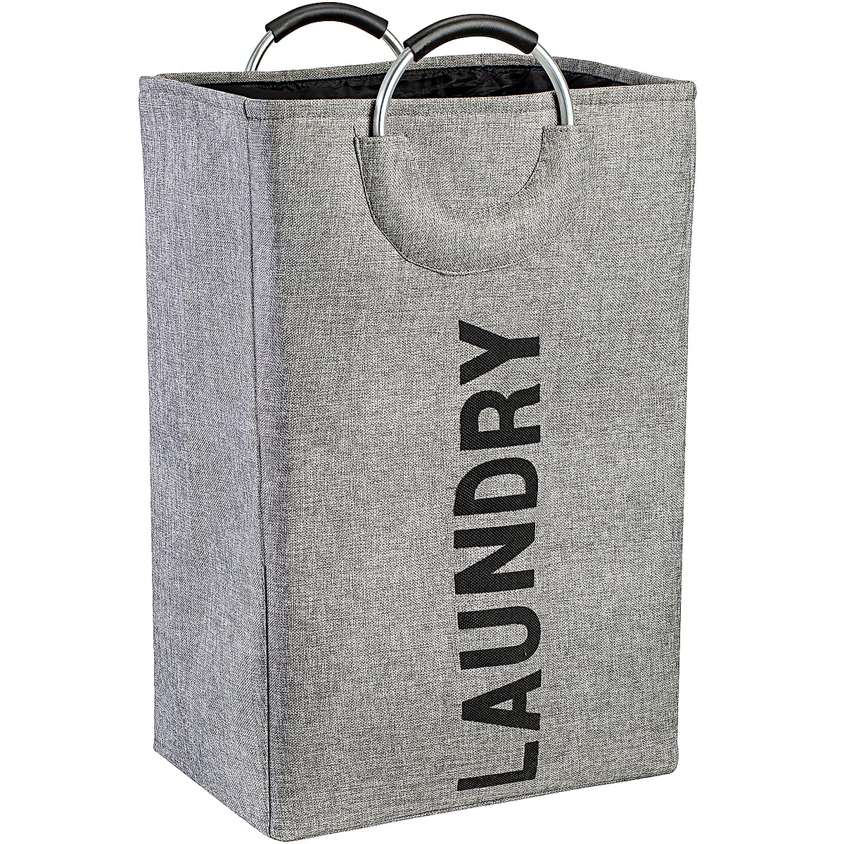 More Décor Grey Foldable Laundry Hamper With Sturdy Handles - Portable Laundry Bag - Material Oxford Cloth - Large Capacity
