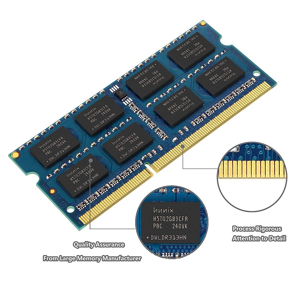 DUOMEIQI Ram DDR3 8GB Kit (2 X 4GB) PC3-8500 PC3 8500S DDR3 1066MHz SO-DIMM CL7 204 Pin 1.5v 2RX8 Sodimm DDR3 Non-ECC Unbuffered Notebook Memory Laptop RAM Modules
