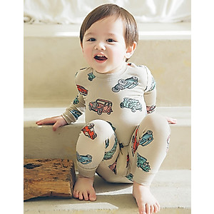 VAENAIT BABY Infant Toddler Girls Boys Pajamas Pjs 2pcs Set Modal Retro Car M