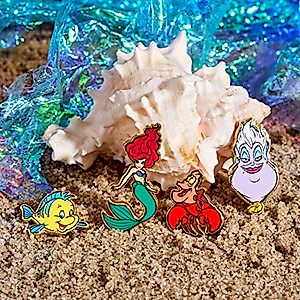 Loungefly Disney The Little Mermaid 4-Piece Pin Set (Ariel, Flounder, Sebastian, Ursula), Amazon Exclusive