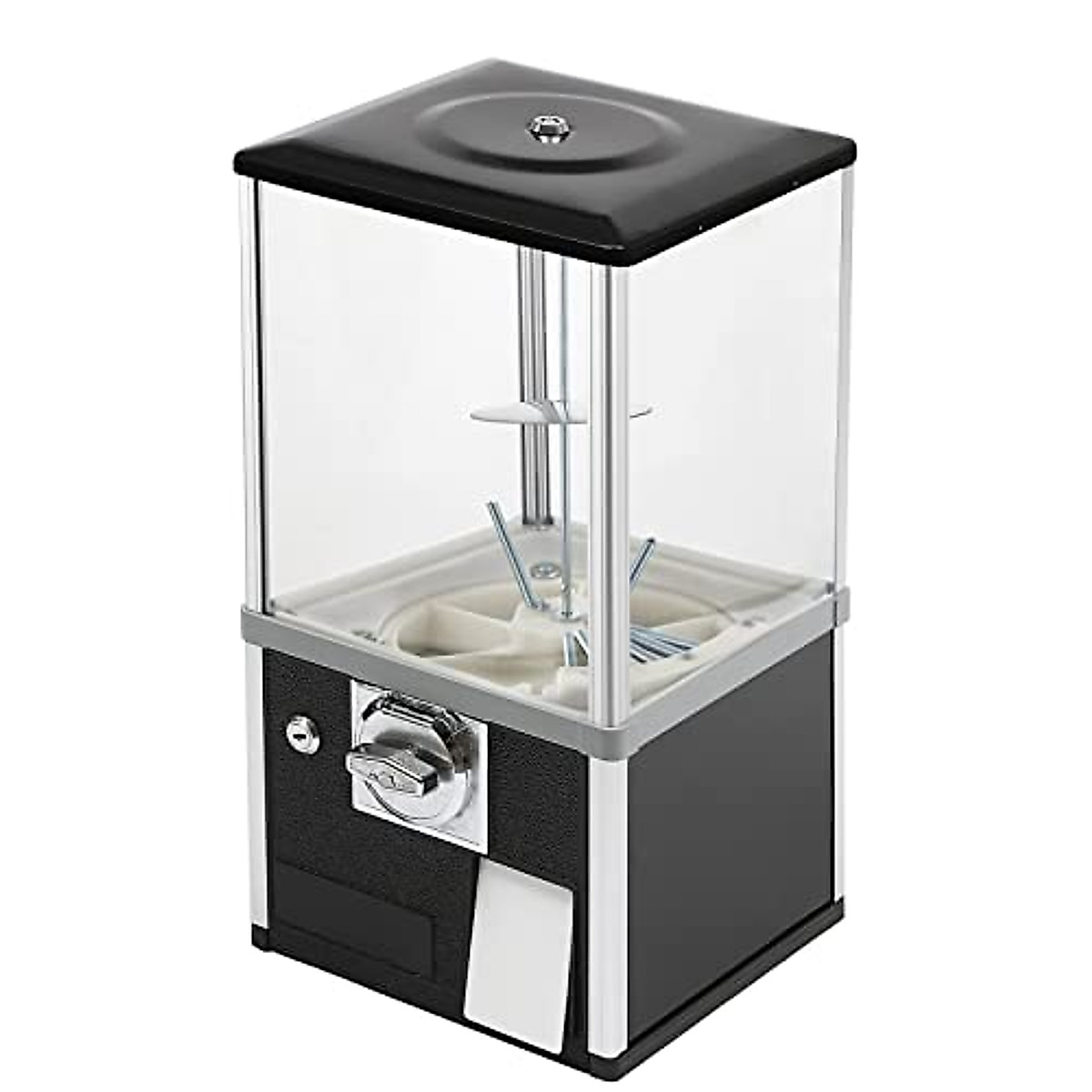 Commercial Vending Machine, Candy Gumball Vending Machine Gumball Bank Candy Vending Machine Prize Machine for 1.18-2.17in Toys/Candies, 11.42 * 10.24 * 20.87 in (Black)