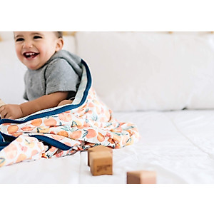 Large Premium Knit Baby 3 Layer Stretchy Quilt Blanket Citrus by Copper Pearl