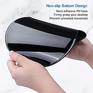 ITNRSIIET Mouse Pad, Ergonomic Mouse Pad with Gel Wrist Rest Support, Gaming Mouse Pad with Lycra Cloth, Non-Slip PU Base for Computer, Laptop, PC, Home, Office & Travel, Black