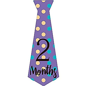 Baby Monthly Milestone Tie Stickers - Stickers for Infant Newborn First Year 12 mounts Boy