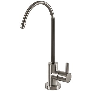 Express Water Modern Water Filter Faucet – Brushed Nickel Coke-Shaped Faucet – 100% Lead-Free Drinking Water Faucet – Compatible with Reverse Osmosis Water Filtration Systems