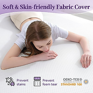 SINWEEK 2 Inch Gel Memory Foam Mattress Topper Full Size, Ventilated High Density Pad for Back Pain, Bed Topper with Removable Soft Cover, CertiPUR-US Certified