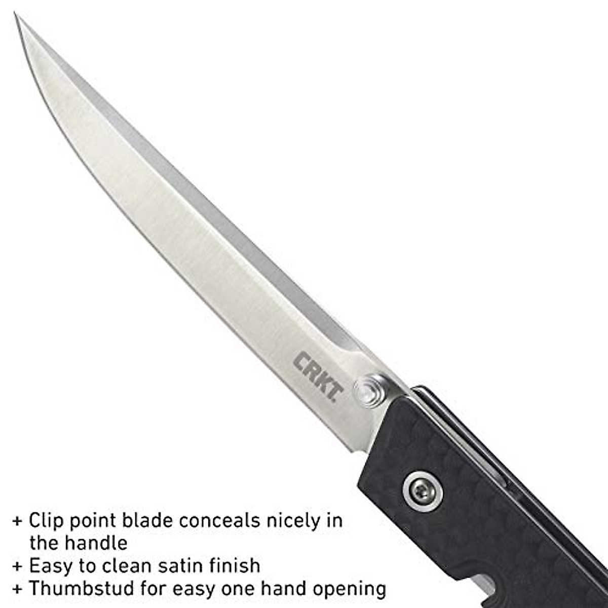 CRKT CEO EDC Folding Pocket Knife: Low Profile Gentleman's Knife, Everyday Carry, Satin Blade, IKBS Ball Bearing Pivot, Liner Lock, Glass Reinforced Fiber Handle, Deep Carry Pocket Clip 7096