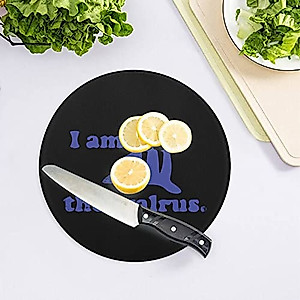 I Am The Walrus Printed Round Cutting Board Glass Chopping Blocks Mats Food Tray for Home Kitchen Decoration