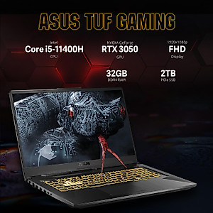 ASUS TUF 17.3" FHD 144Hz Gaming Laptop, Intel 11th Core i5-11400H, NVIDIA GeForce RTX 3050 4GB, 32GB RAM, 2TB PCIe SSD, Backlit Keyboard, WiFi 6, Windows 11, Gray, 128GB Hotface Extension Set