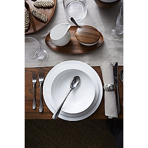 nambe Skye Collection Ceramic Soup Bowl Large White Bowl for Kitchen, Noodles, Pho, Ramen, Cereal, or Salad | 7.5 Inches | Microwave Safe and Dishwasher Safe