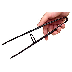 Seki Japan Heat Resistant Locking Nylon Kitchen Chopstick Tongs, Long Grip, Kitchen Utensils, Dishwasher Safe