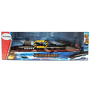 16.5 Inch Toy Navy Black Submarine with Sound Effects and Torpedo (2 Pack)