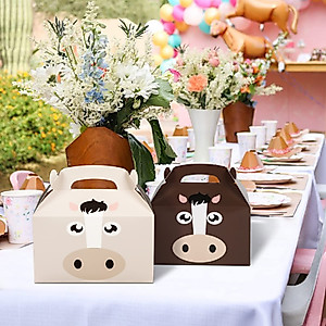 Erweicet Horse Party Favors 24 PCS Cow Horse Party Treat Boxes Cowboy Gift Box Cardboard Candy Cookies Snacks Boxes for Western Cowboy Cowgirl Themed Bithday Party Baby Shower Party Supplies
