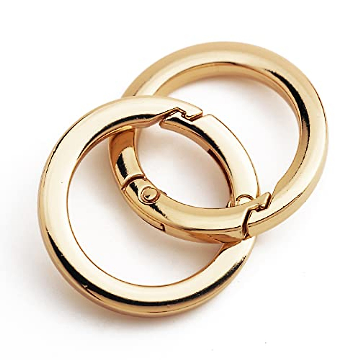 2 Pcs O Ring for Purse Strap,1 inch Spring Rings for Handbag & Keys,Gold