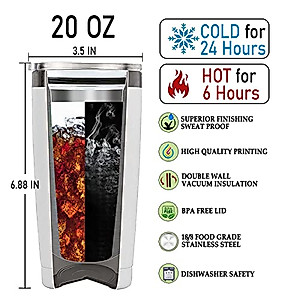 DOINB TIAN Insulated Tumbler Stardew With Lid Valley Tea Cool Stainless Steel Coffee Cup 20 Oz Vacuum Tumblers Travel Mug, White, 20, 30oz