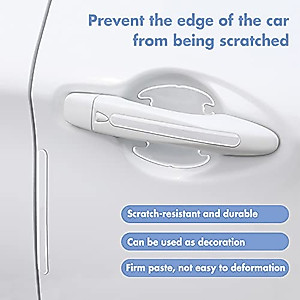 SHERY Car Door Handle Scratch Protector Car Door Film Stickers for Protective Car Car Door Handle Cup Protector Films 8 Pcs